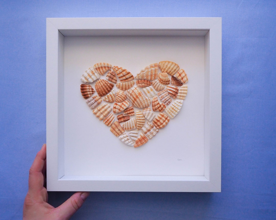 Sea Shell Wall Art Coastal Artwork Heart Shaped - Etsy