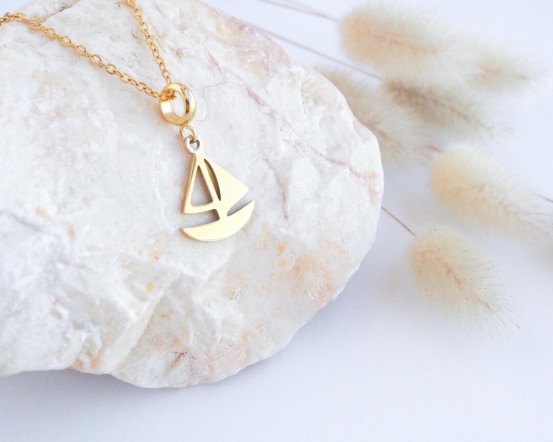 Gold Sailing Boat Necklace 14k Gold Plated or Silver Ocean-inspired ...