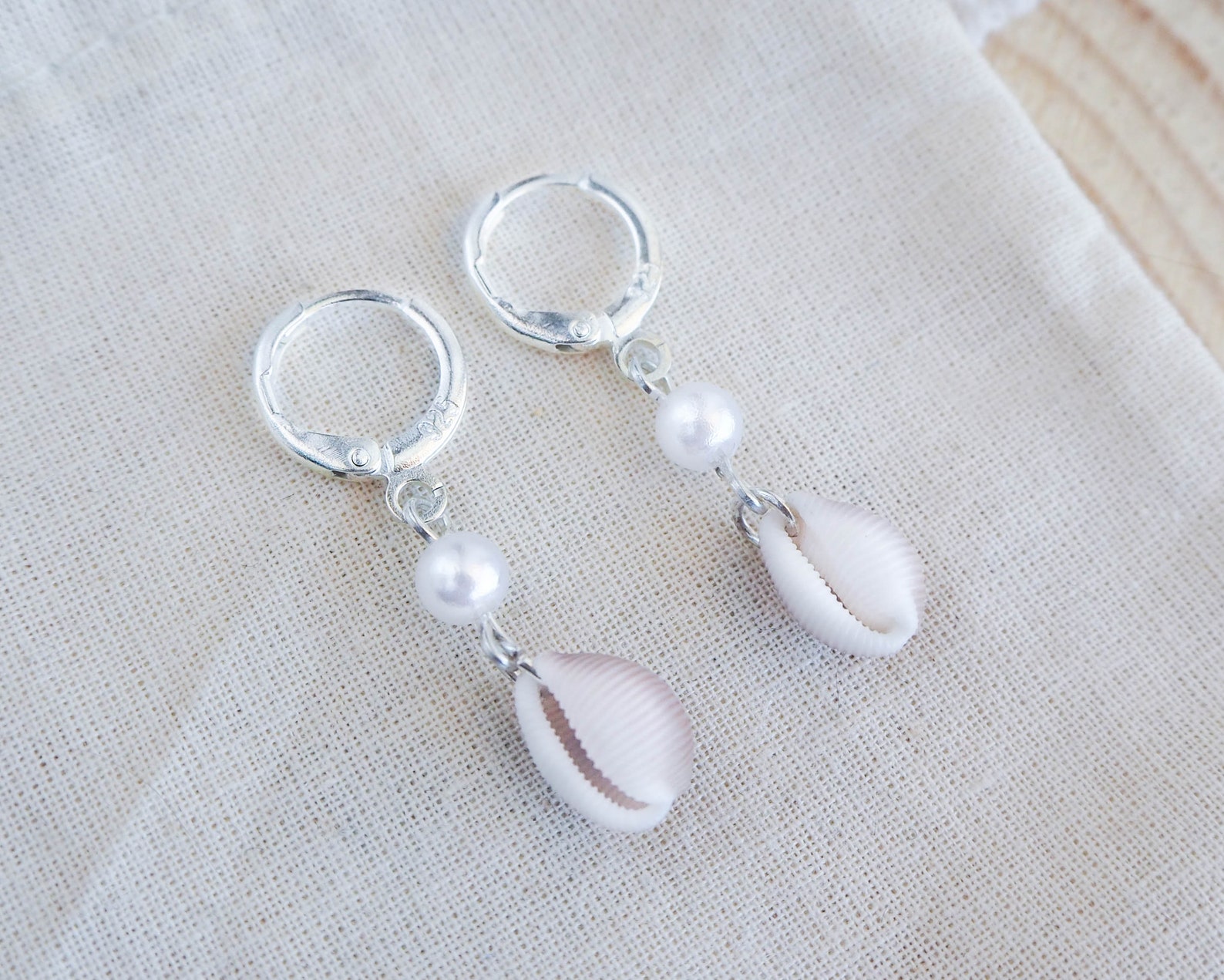 Coastal Chic: Portuguese Cowrie Shell Pearl Earrings With 925 Silver ...