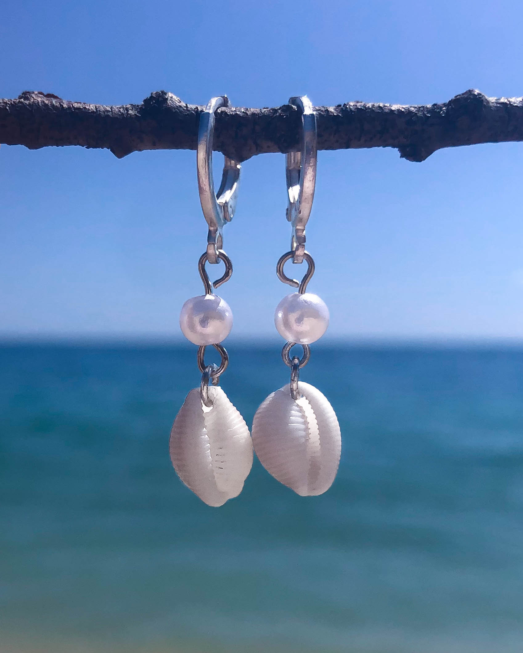 Coastal Chic: Portuguese Cowrie Shell Pearl Earrings With 925 Silver ...