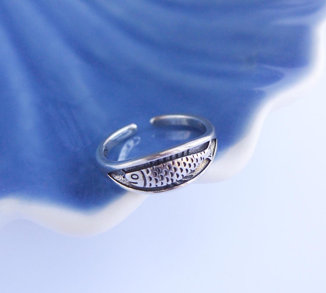 Sardine Fish Ring 925 Sterling Silver, Portuguese Sardine Fish ...