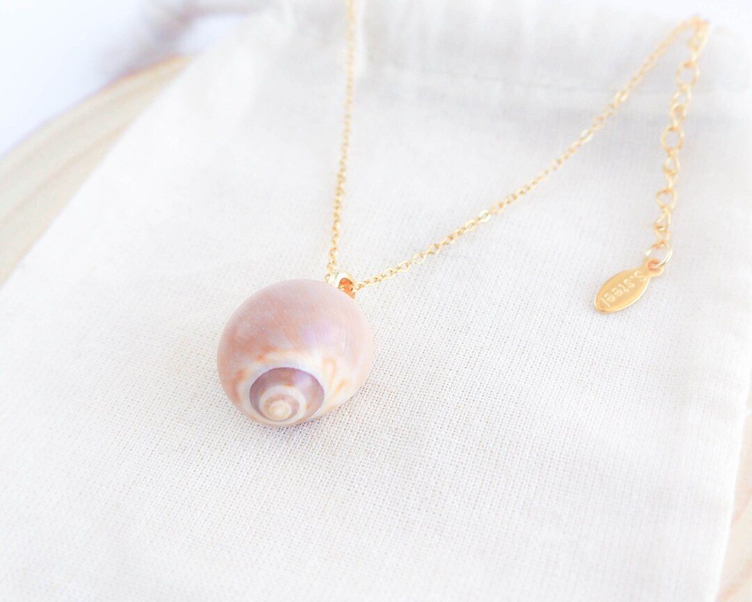 Gold Moon Shell Necklace Real Shell Jewelry Ocean Inspired - Etsy