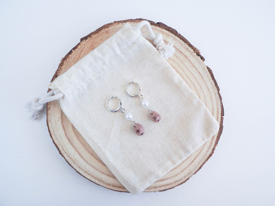Coastal Chic: Portuguese Cowrie Shell Pearl Earrings With 925 Silver ...