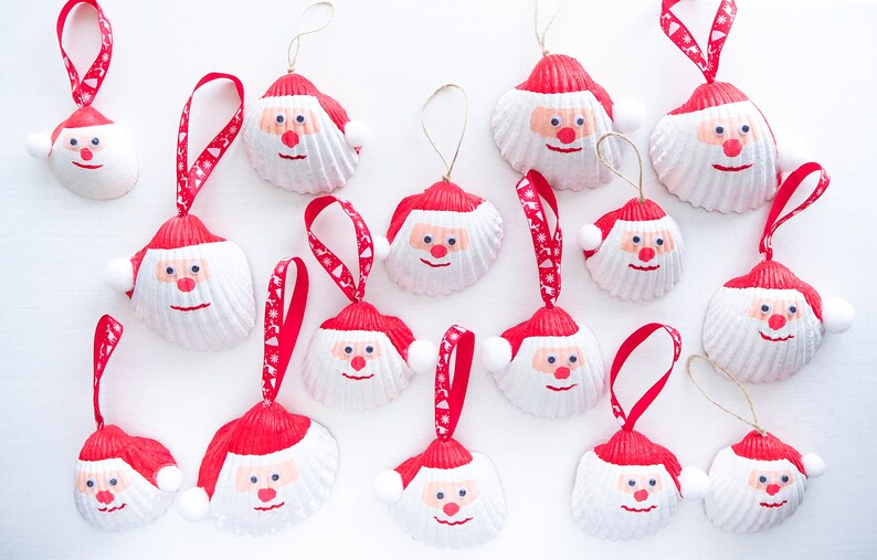 Coastal Christmas Santa Seashell Bauble Ornament Made With Shells From ...