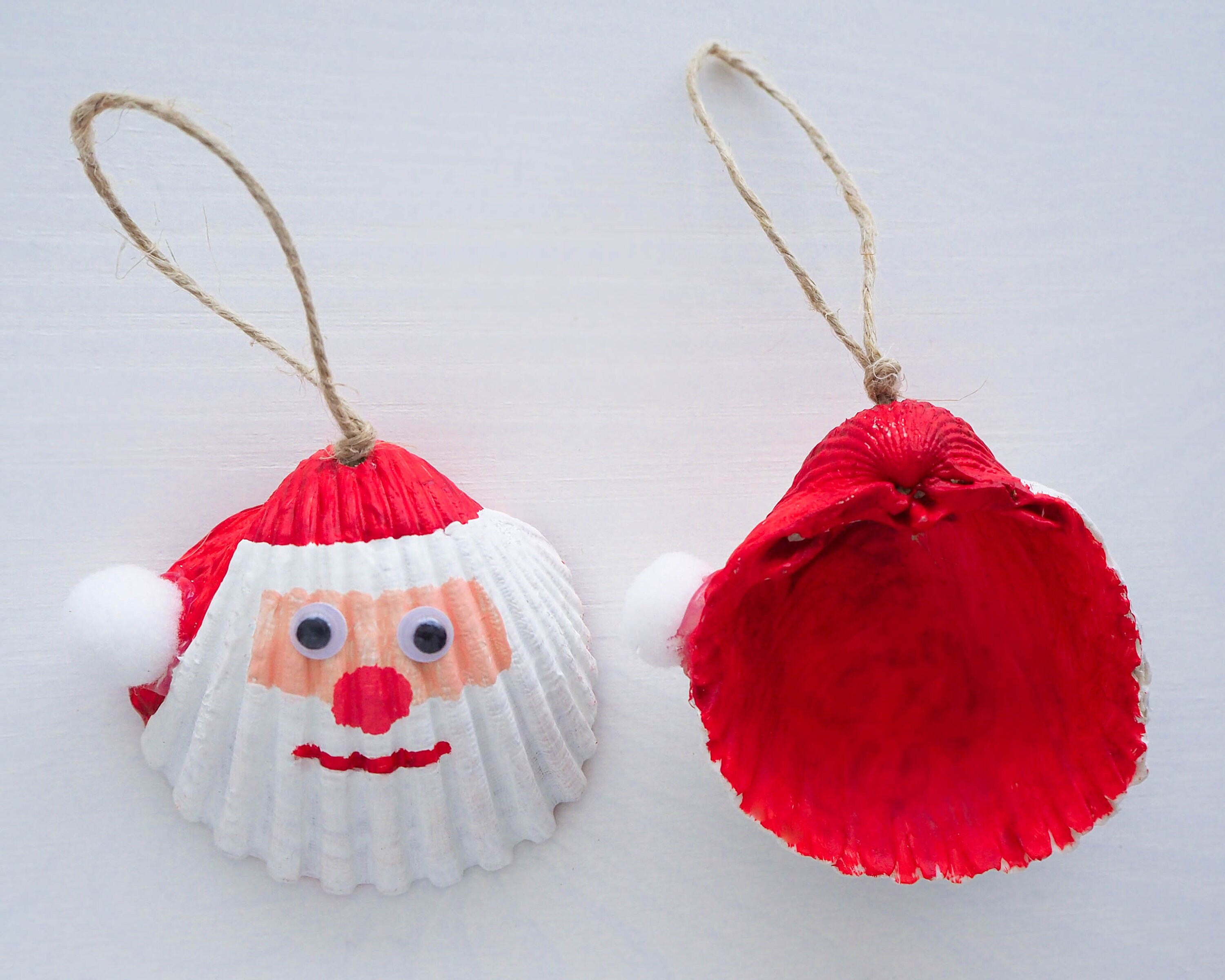 Coastal Christmas Santa Seashell Bauble Ornament Made With Shells From ...