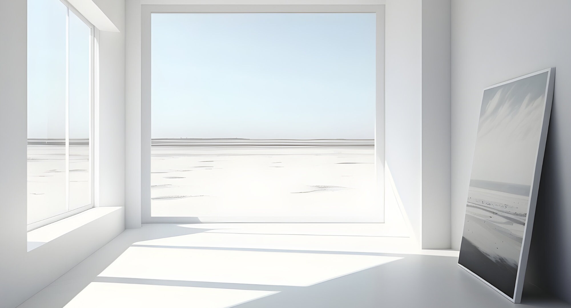 Zoom Streaming Beach Window Minimalist Calm Clean Neutral Background ...