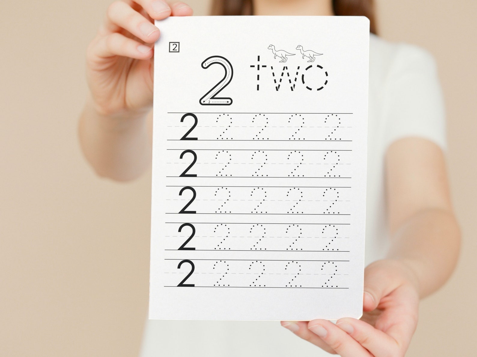 50 DINOSAUR THEME Number Tracing Worksheets, Traceable Numbers, 1-50 ...