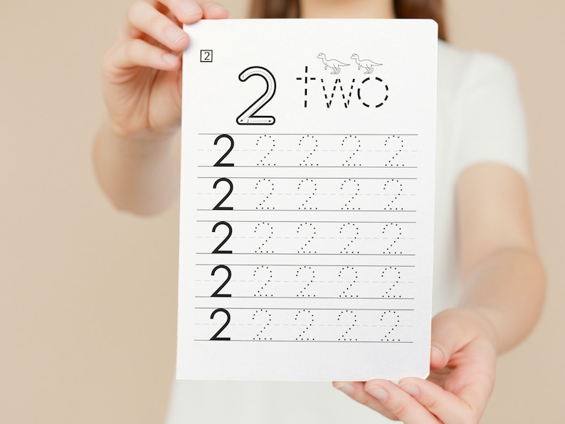 50 Number Tracing Worksheets, DINOSAUR THEME Traceable Numbers, 1-50 ...