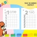 50 DINOSAUR THEME Number Tracing Worksheets, Traceable Numbers, 1-50 ...
