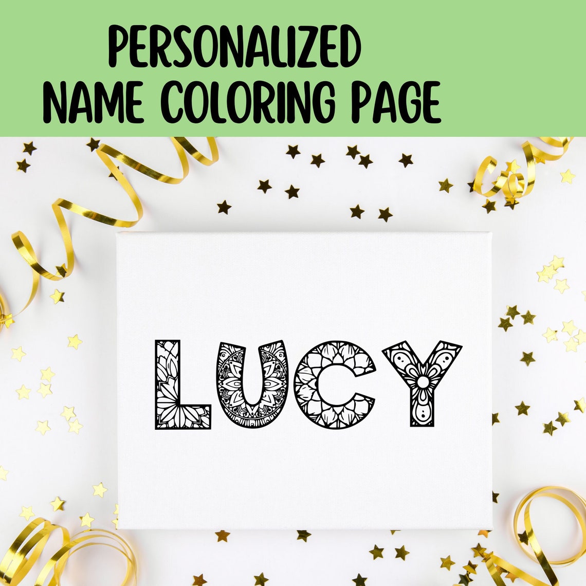 Custom Name Coloring Pages, Digital Download, Personalized Name ...