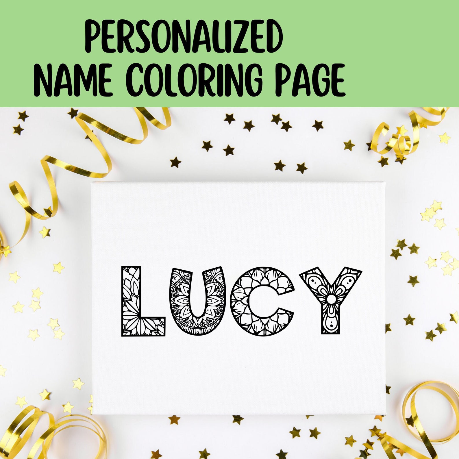 Custom Name Coloring Pages, Digital Download, Personalized Name ...