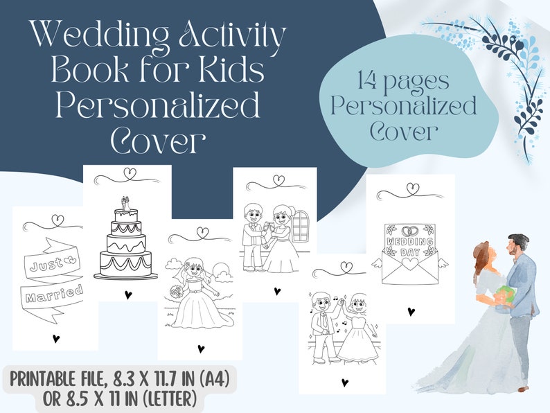 Custom Wedding Activity Book for Kids Wedding Coloring Book Kids ...