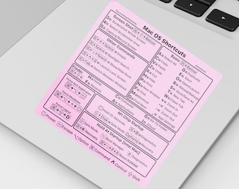 Mac OS MacBook Keyboard Shortcut Decal Sticker - Etsy