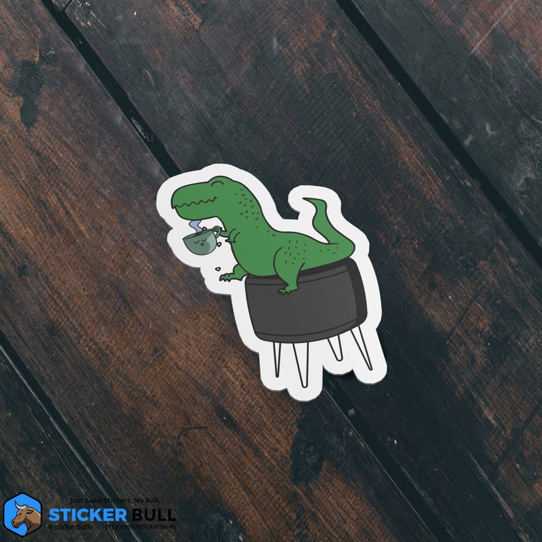 Tea Rex Sticker, Tea Meme Sticker, Funny T-rex Waterproof Vinyl Sticker ...
