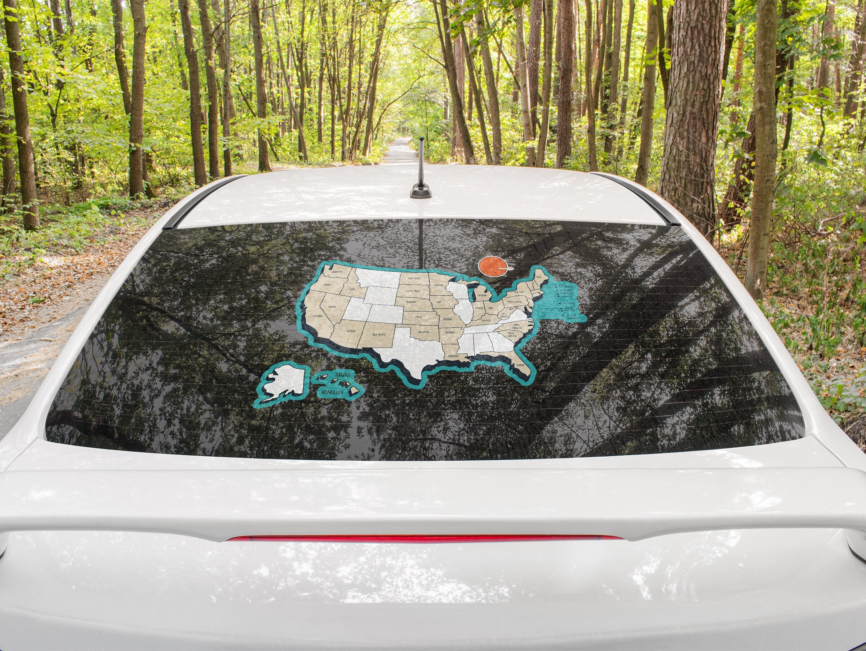 USA 50 States Sticker Map, Free Shipping, USA Map, USA Map Sticker ...