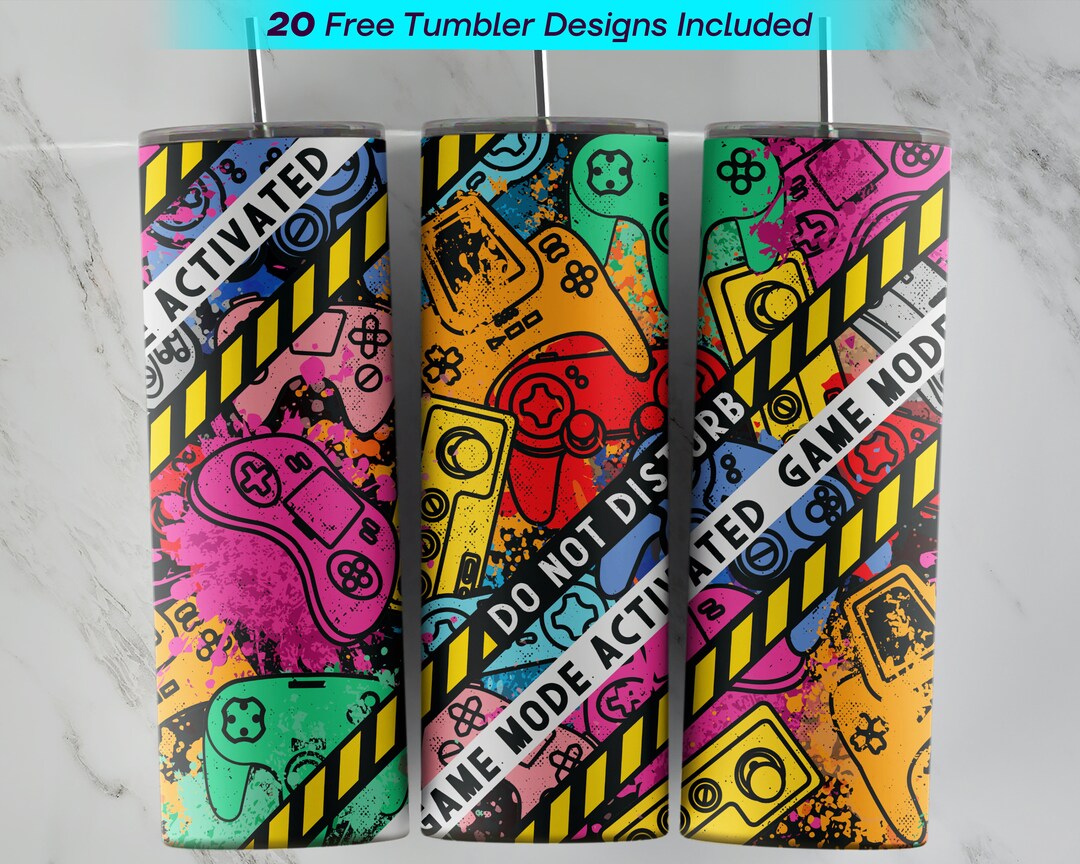 20 Oz Gamer Kids Tumbler Wrap, Gamer Kids Sublimation Design, 20 Oz ...