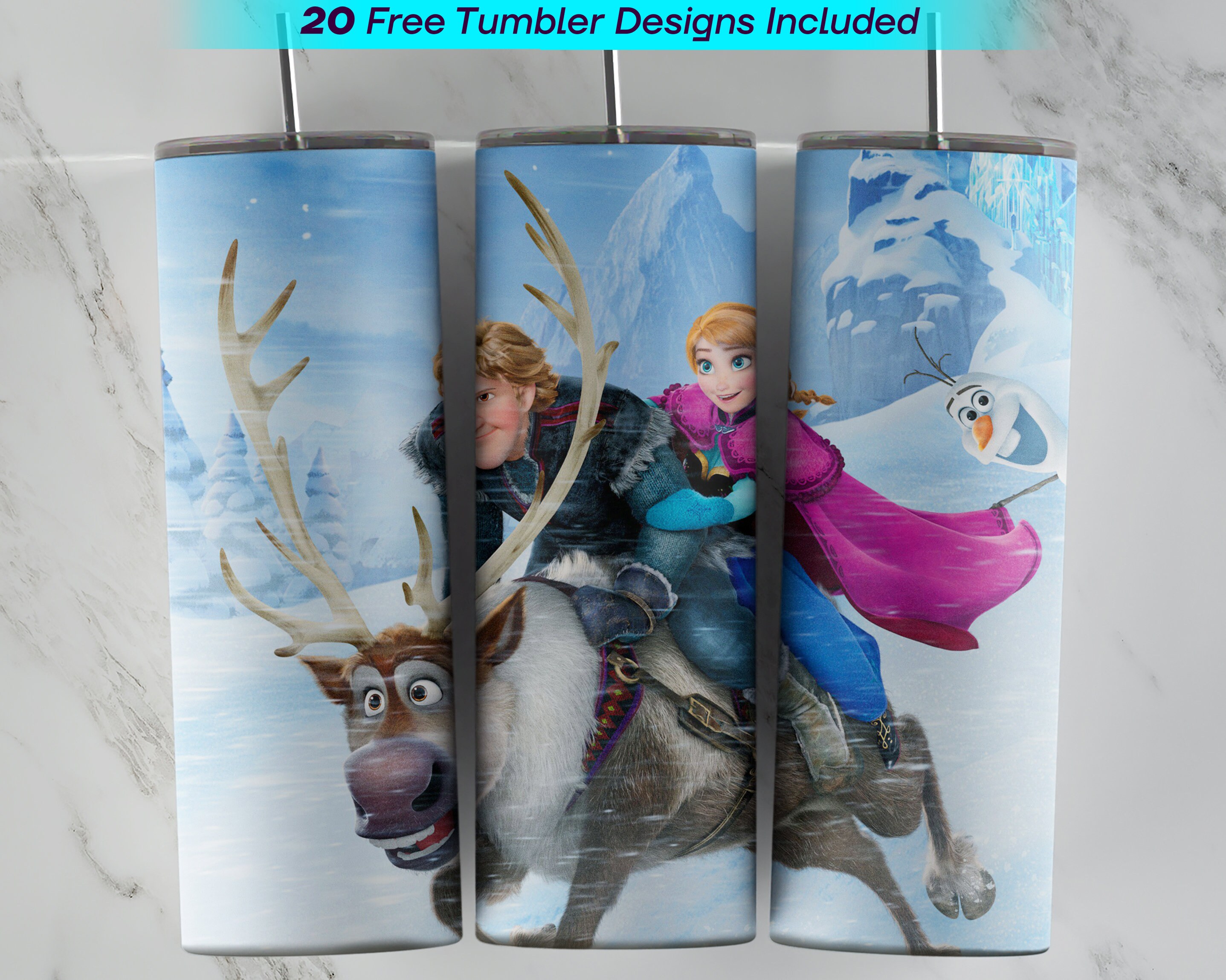 20 Oz Frozen Tumbler Wrap Frozen Sublimation Design 20 Oz - Etsy