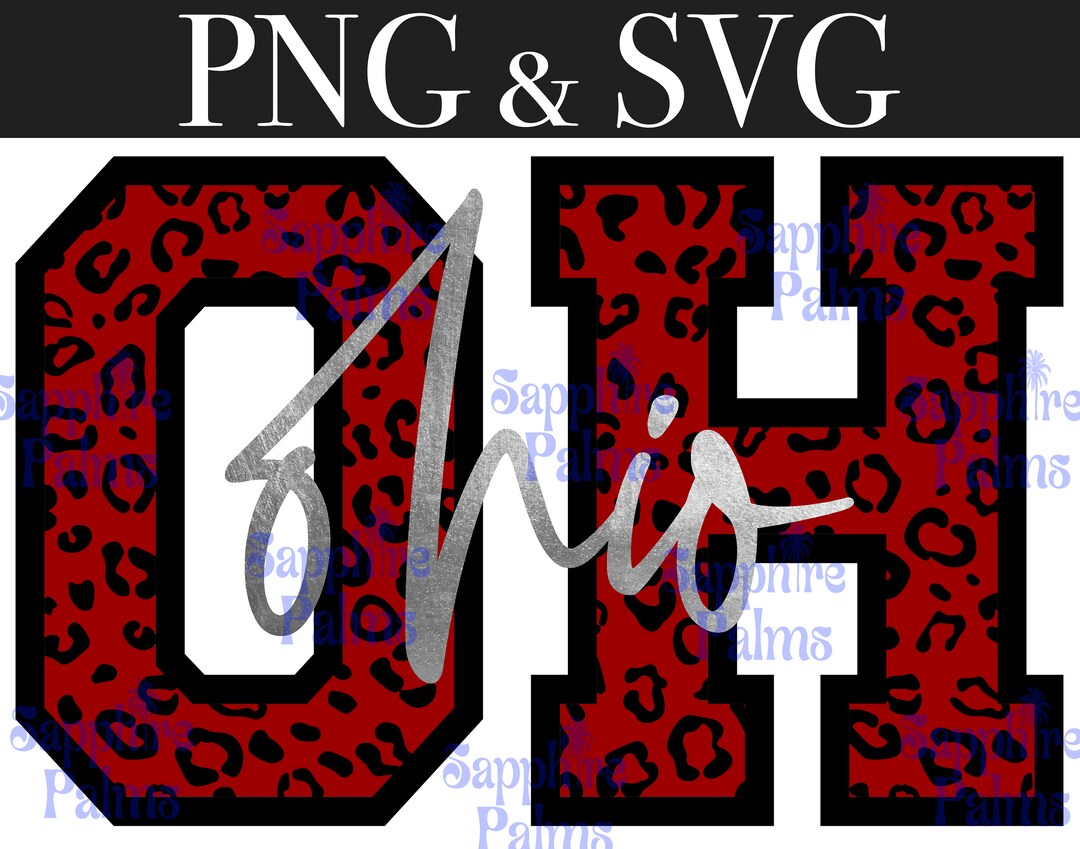 OH Ohio State Buckeyes on Transparent Background Layered PNG & SVG Set ...
