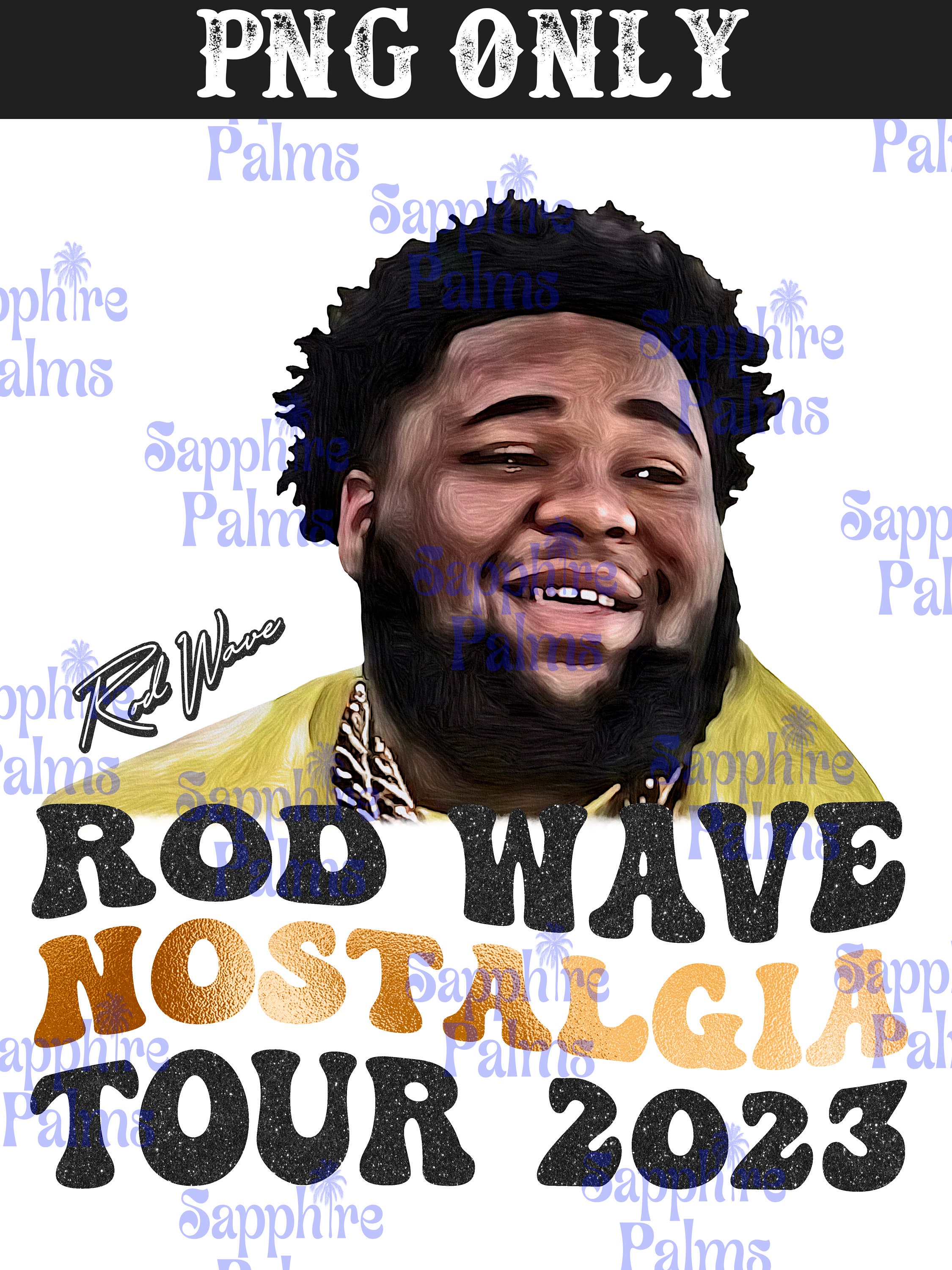 Rod Wave Nostalgia Tour 2023 Painting Design With Wavy Words - Etsy