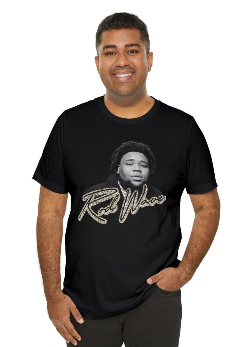 Rod Wave Photo Black & White With Silver Glitter Signature PNG Design ...