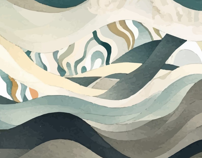 Printable Abstract Lines Modern Art | Aesthetic Decor DIGITAL | Canvas ...