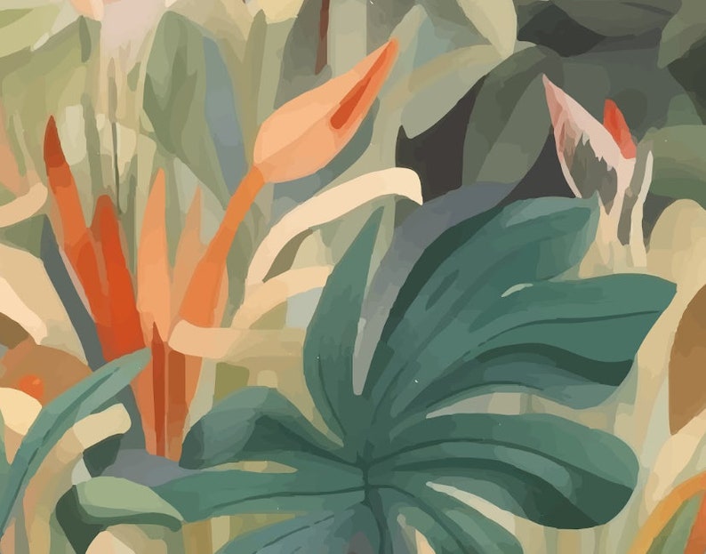 Printable Tropical Abstract Style Art | Aesthetic Decor DIGITAL ...