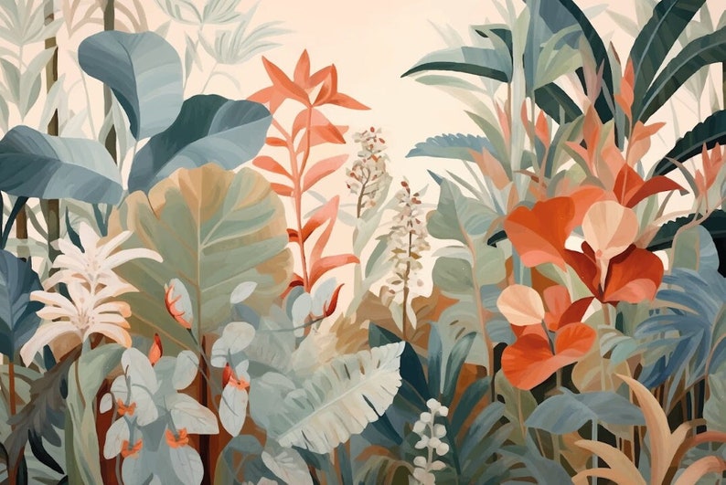 Printable Tropical Abstract Style Art | Aesthetic Decor DIGITAL ...