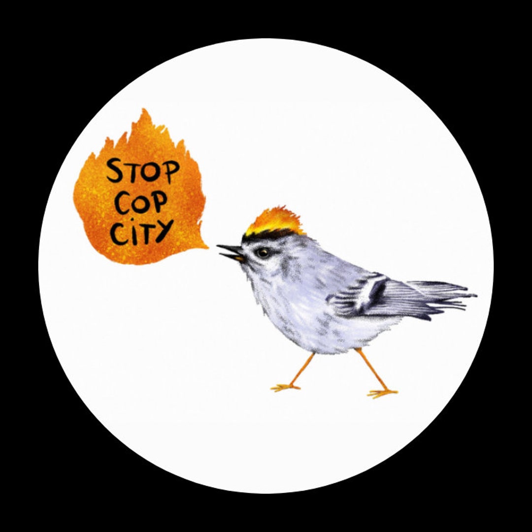 Comrade Birdy stop Cop City Vinyl Stickers packs of 5 golden Crowned ...