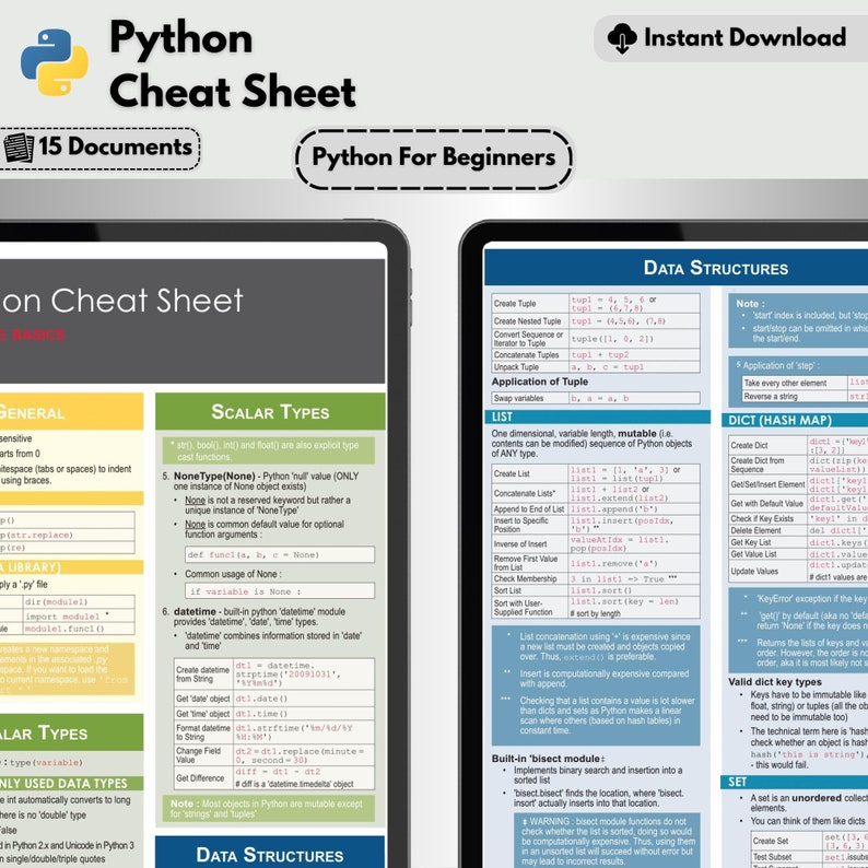 Python Cheat Sheet Python for Beginners Data Type Coding Functions ...