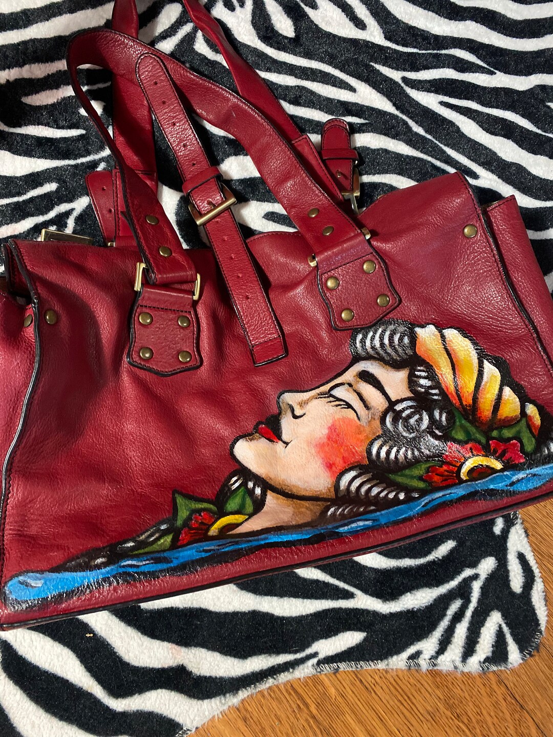 Original Hand Painted Pin up Girl Tattoo Purse - Etsy