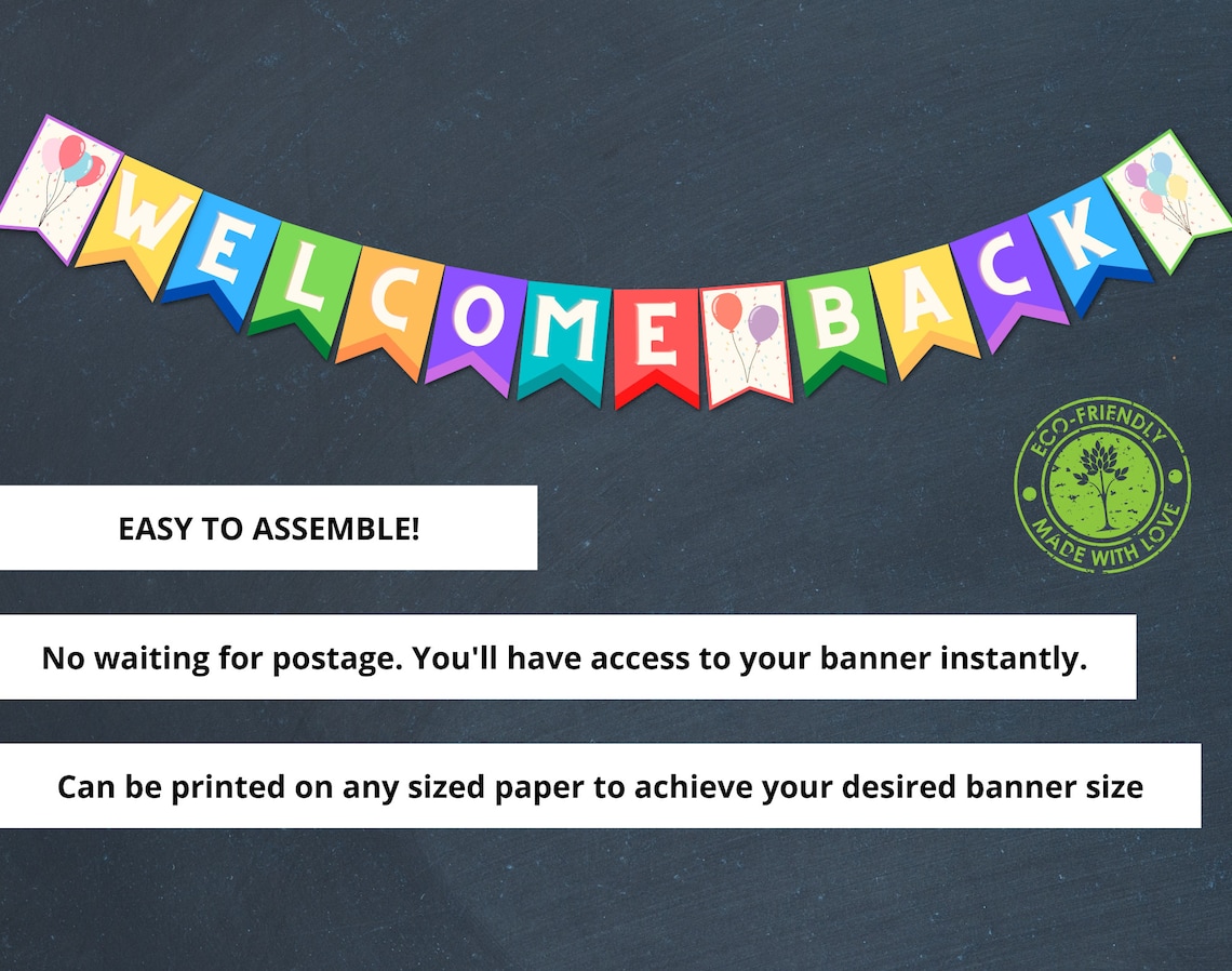 Welcome Back Banner, Printable Welcome Back Banner, Printable Banner - Etsy