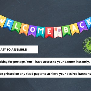 Welcome Back Banner, Printable Welcome Back Banner, Printable Banner - Etsy