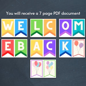 Welcome Back Banner, Printable Welcome Back Banner, Printable Banner - Etsy