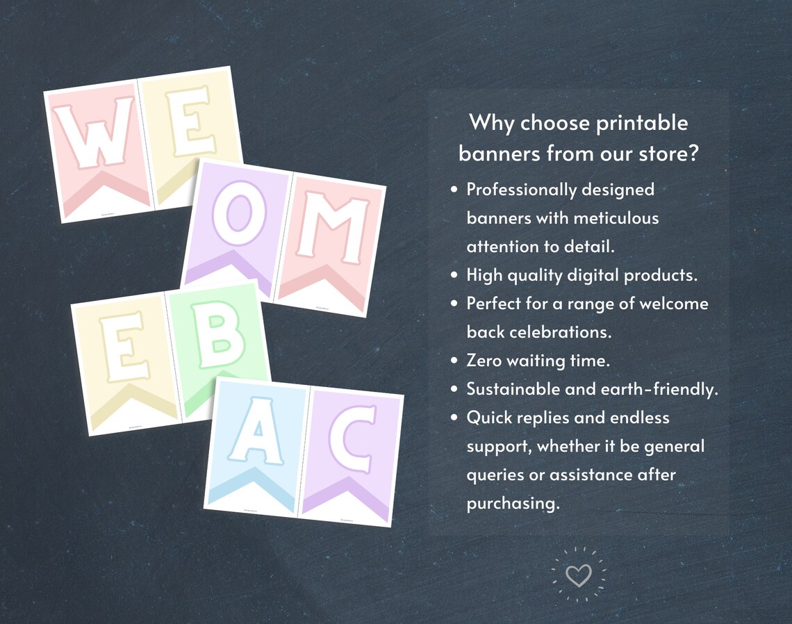 Welcome Back Banner, Printable Banner, Printable Party Supplies ...