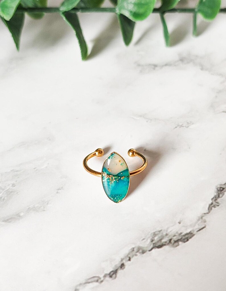 Delicate Statement Almond Shape Ring, Handmade, Stainless Steel ...