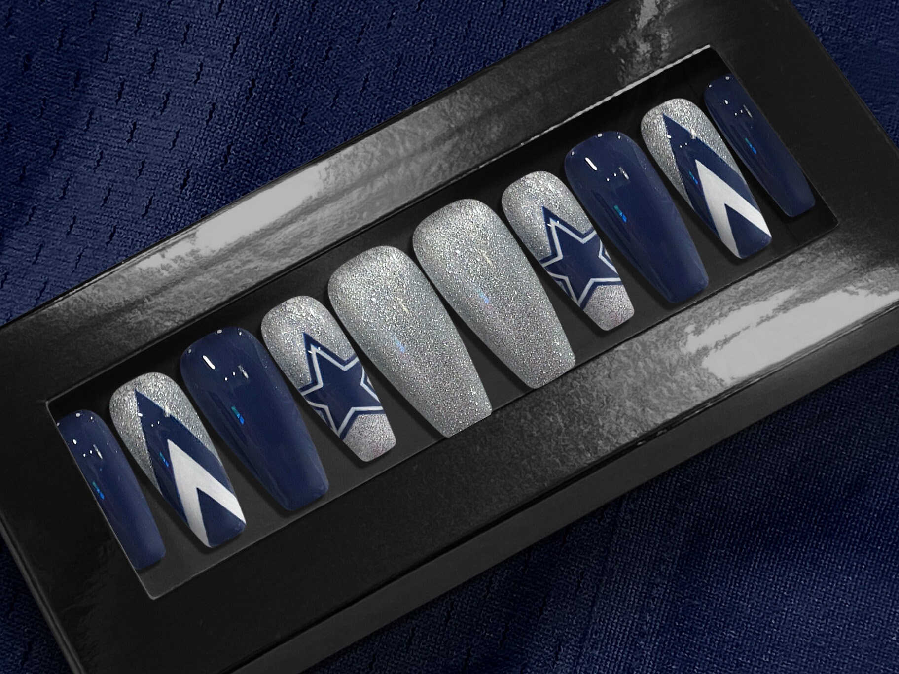 Football Nails Dallas Cowboy Cool Custom Made Press-on Nails, Football ...