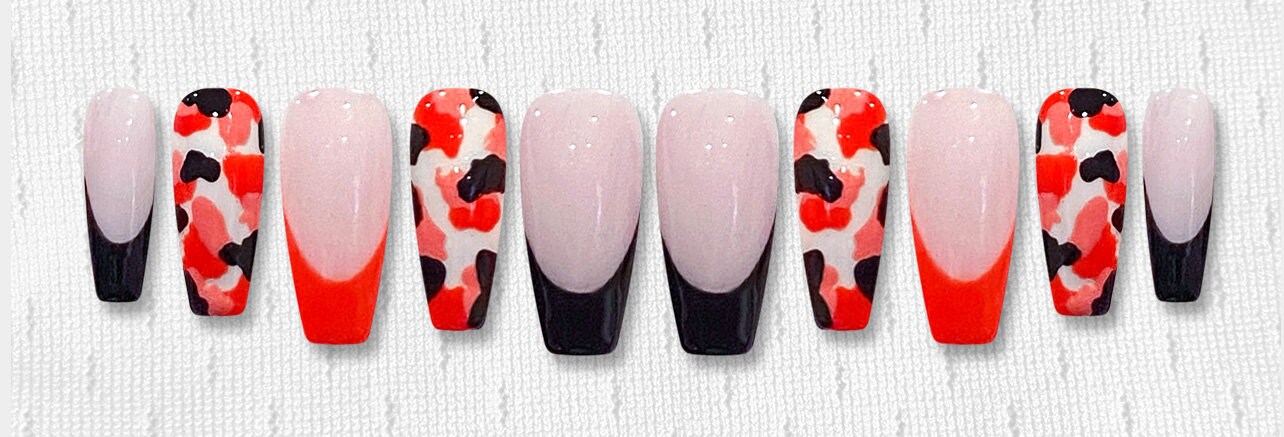 Football Nails Cincinnati Nails Bengals Nailspress on - Etsy