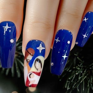 Christmas Nativity Nails Holiday Press-on Nails, Custom Made Fake Nails ...