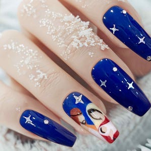 Christmas Nativity Nails Holiday Press-on Nails, Custom Made Fake Nails ...
