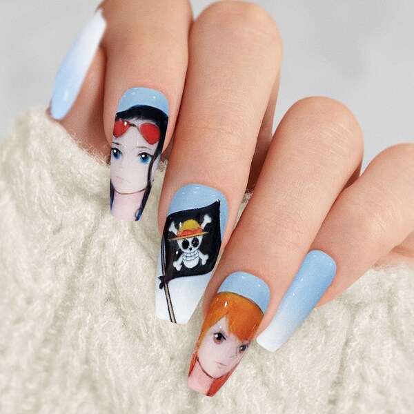 One Piece Anime Nails - Etsy