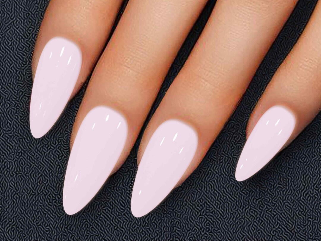 Soft Pale Pink Press-on Nails, With Whispers of Elegance - Handcrafted ...