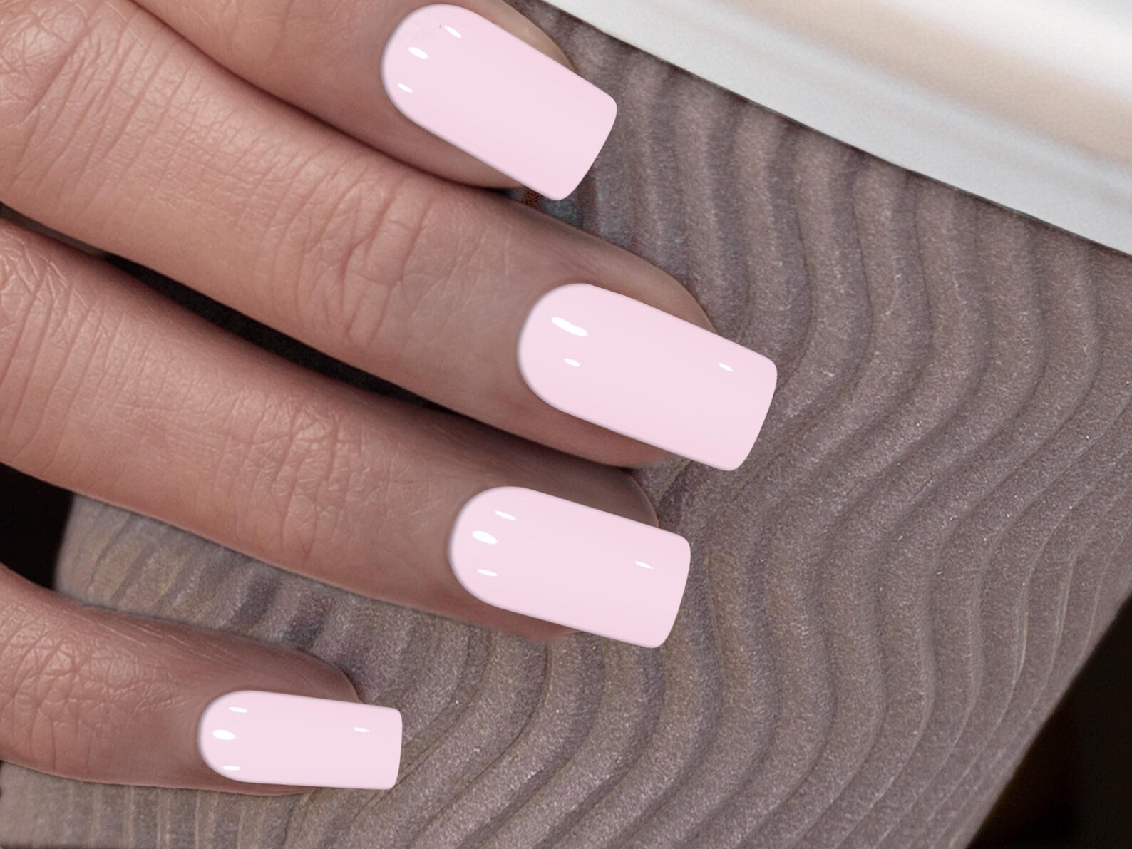 Soft Pale Pink Press on Nails, With Whispers of Elegance - Handcrafted ...