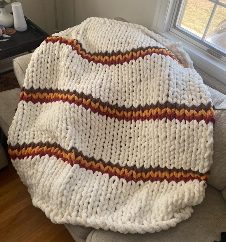 Fall / Charlie Brown Themed Chunky Throw Blanket - Etsy