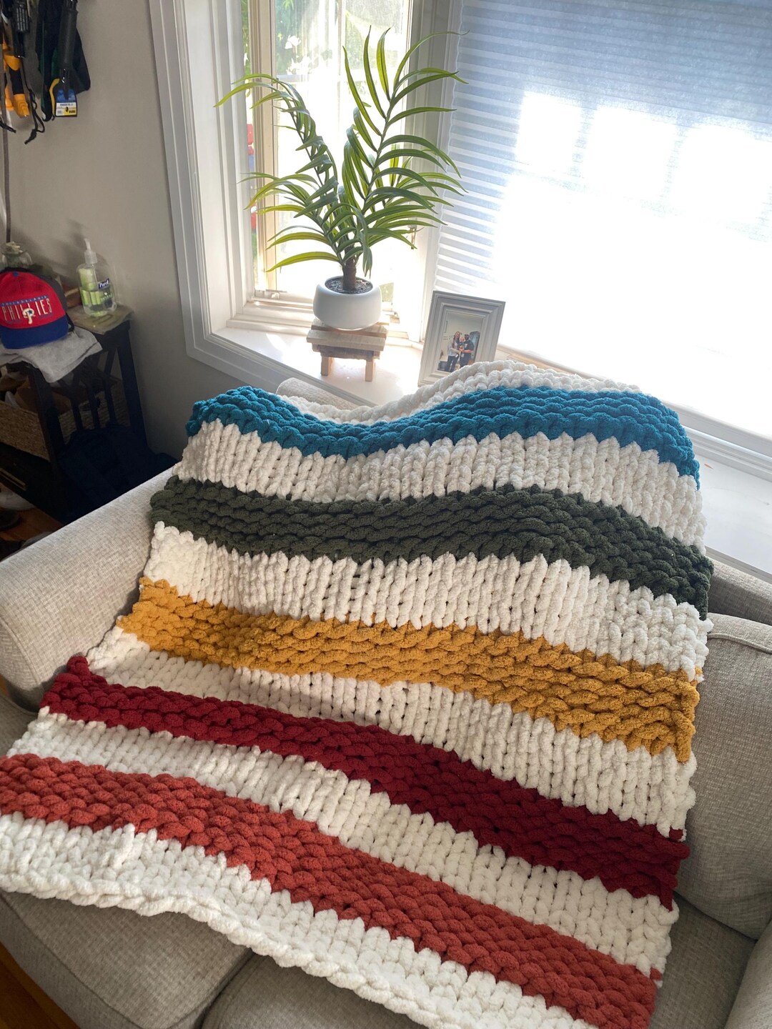 Fall / Charlie Brown Themed Chunky Throw Blanket - Etsy