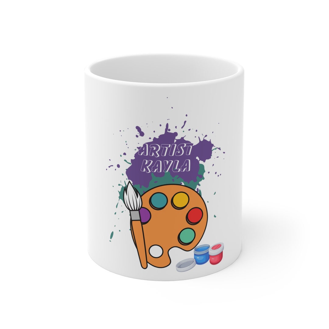 White Artist Color Palette Occupational Mug Personalised Mug - Etsy