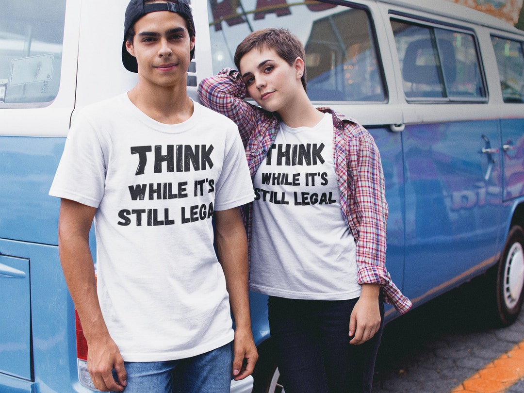 Men's Cotton Crew Tee, Funny T-shirt, Gift for Him, Think Shirt, Her ...