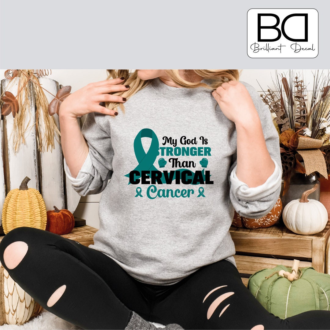 Cervical Cancer Awareness Decal: Teal Ribbon Iron on DTF - Etsy