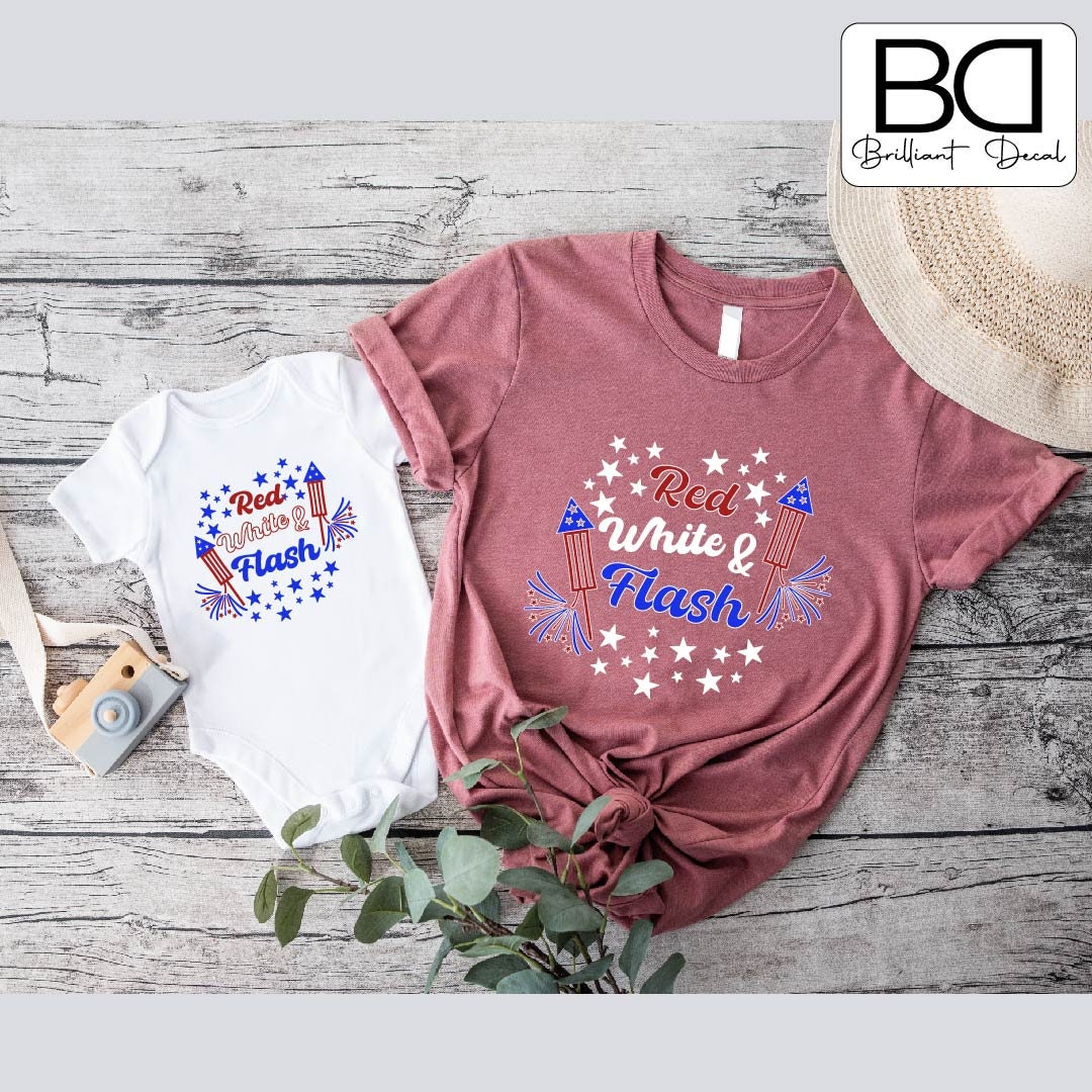 Firework America Flag Party Shirt, Independence Day Entertainment Decal ...