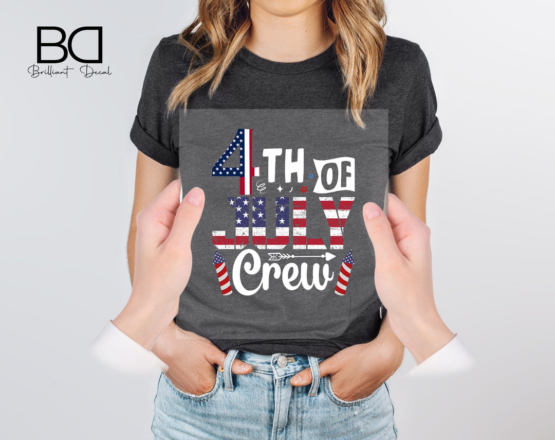 4th of July Crew Iron on Decal, Patriotic Family Matching Iron on ...