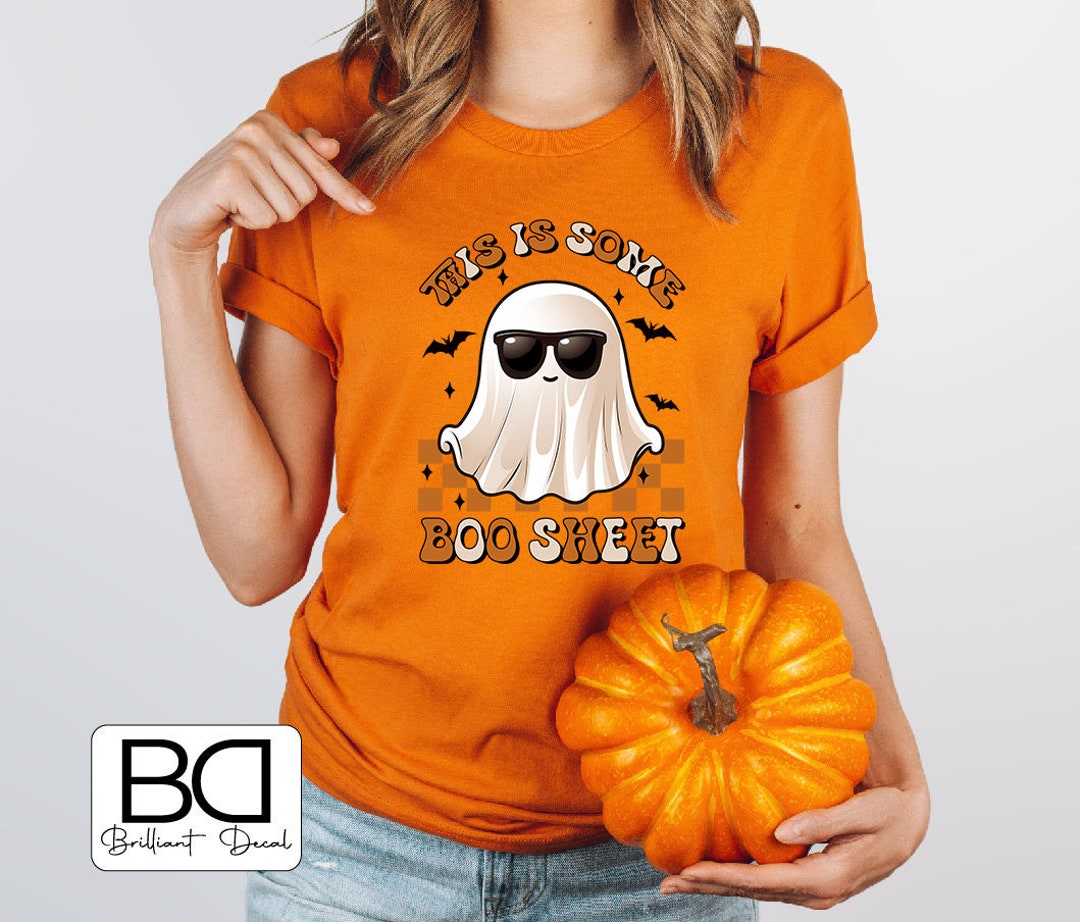 Halloween Ghost With Glasses Iron on Decal, Halloween Boo Sheet Ghost ...